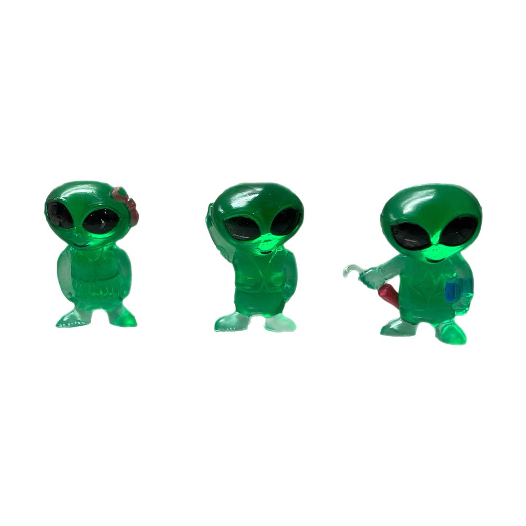 Set of 3 Vintage Mini Rubber Alien Figurines - Etsy