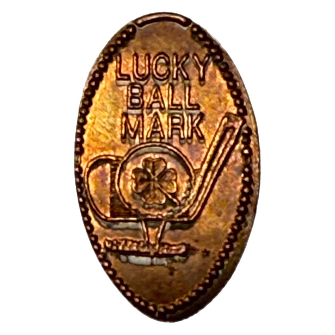 Retired Vintage Lucky Ball Mark Elongated Smashed Penny - 4-leaf Clover ...
