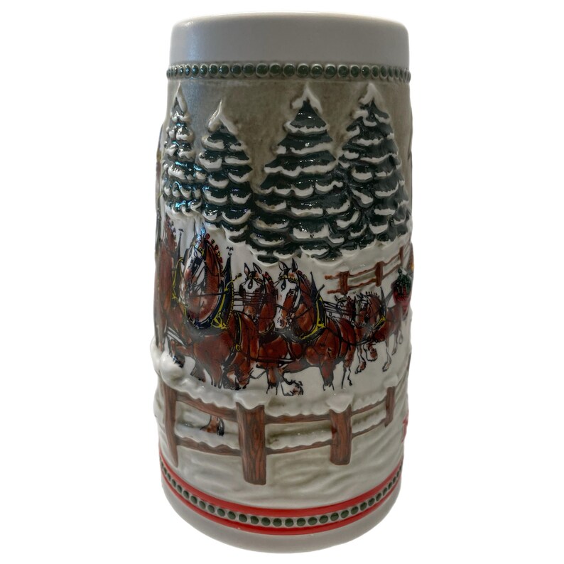1984 Budweiser Beer Stein Snowy Winter's Eve Christmas - Etsy
