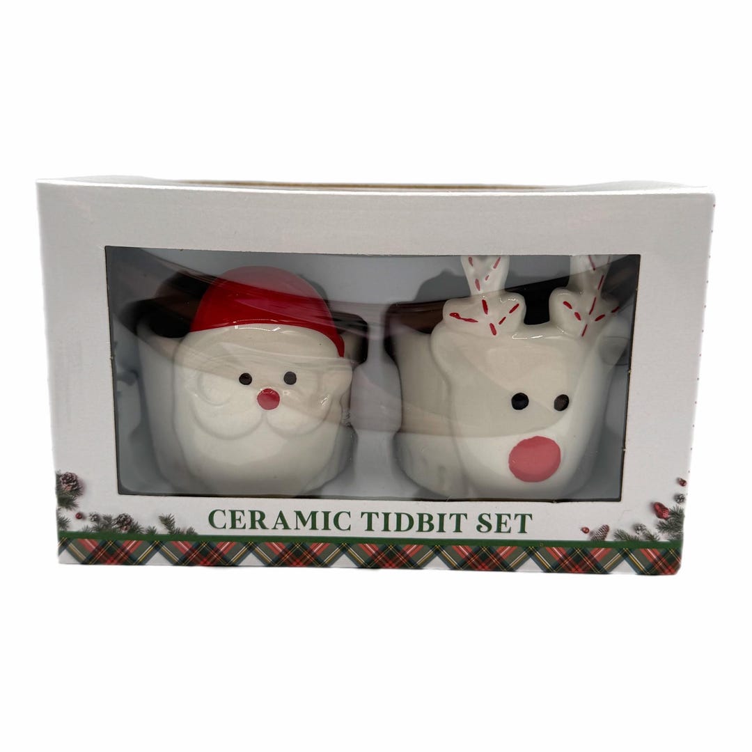Santa & Rudolph Ceramic Tidbit Bowl Set – Christmas – Gift - Etsy