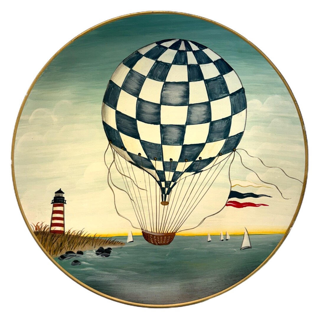 Vintage David Carter Brown 10” Hot Air Balloon & Lighthouse Collector ...