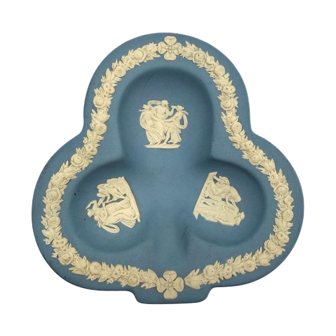 Vintage Wedgwood Blue Jasperware Clover-shaped Trinket Dish - Etsy