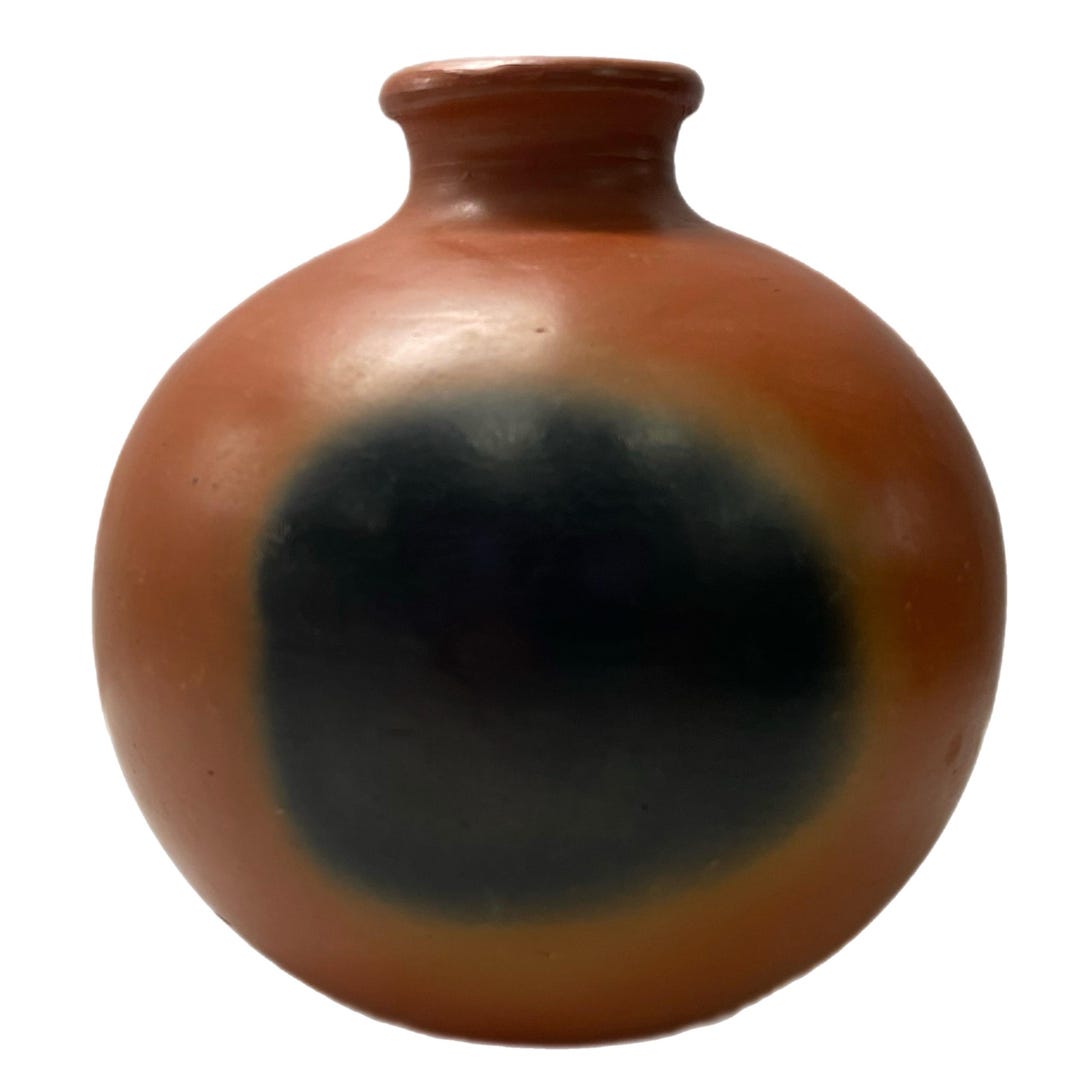1980s Terra Cotta Round Ball Vase Art Pottery Vintage - Etsy