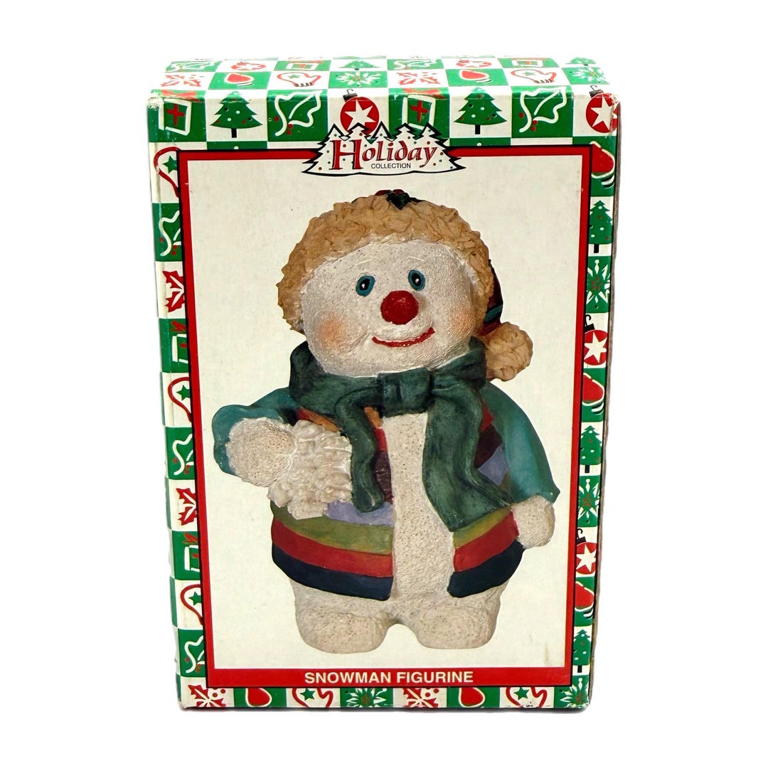 Vintage World Bazaar Collectible Snowman Resin Handpainted Figurine - Etsy