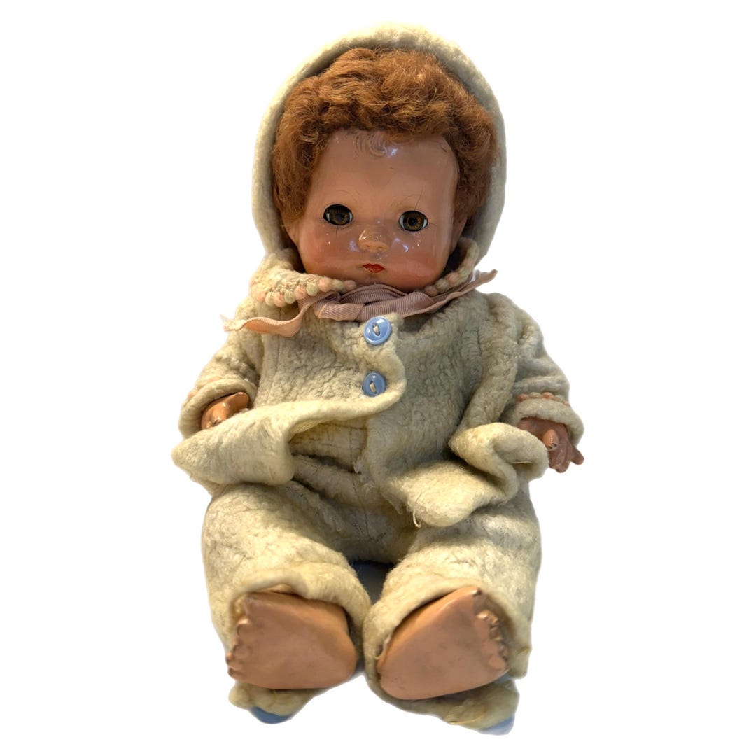 1940s Antique Plastic 12” Doll in Onesie / Snowsuit – Open/shut Eyes - Etsy