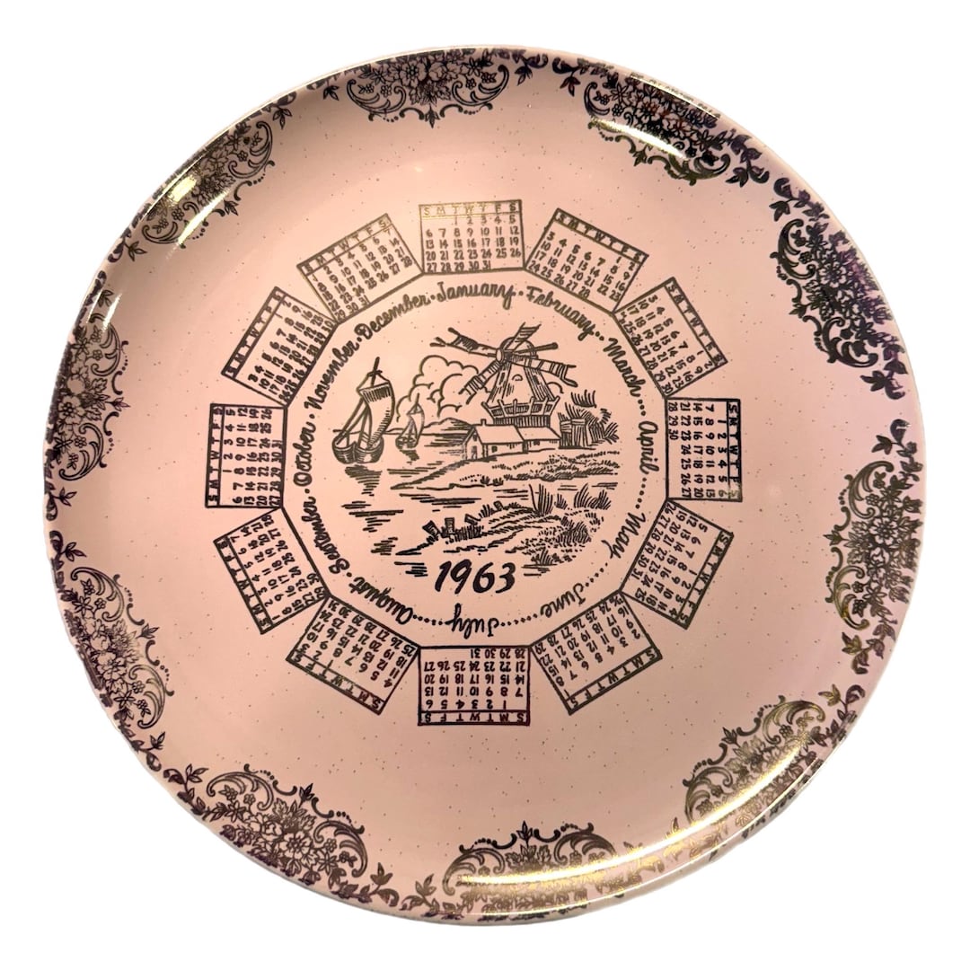 Vintage Taylor Smith Taylor 1963 Ceramic 10” Calendar Collector Plate ...