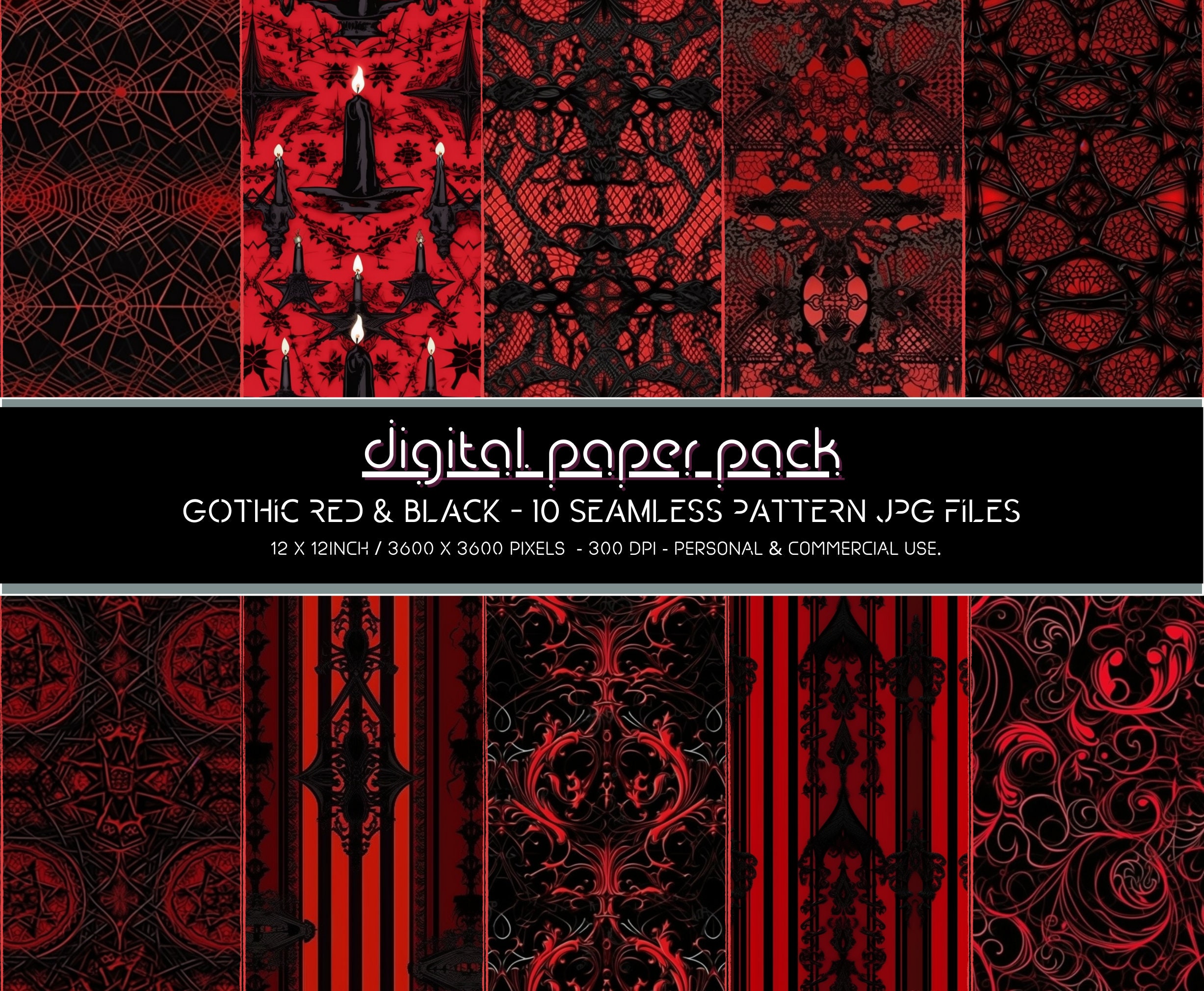 Gothic Wallpaper Pattern Red