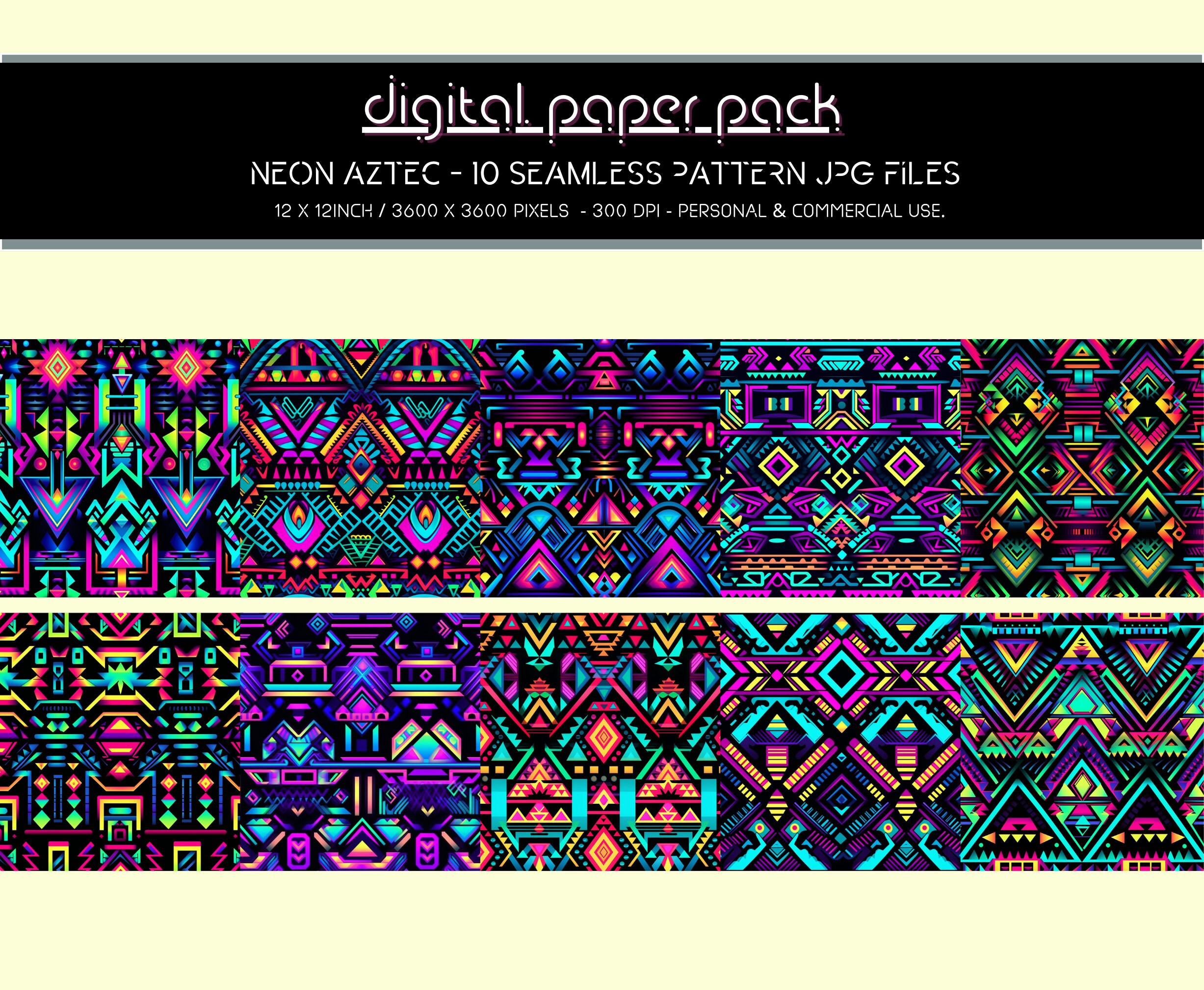 Neon Colorful Aztec Patterns