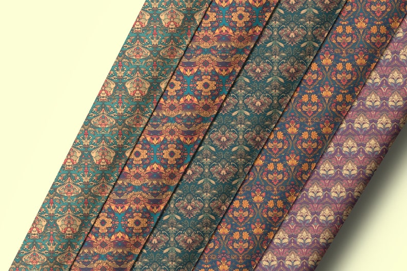 Indian Patterns Seamless Digital Paper Pack Scrapbooking Digital Background Pod Amazon Kdp