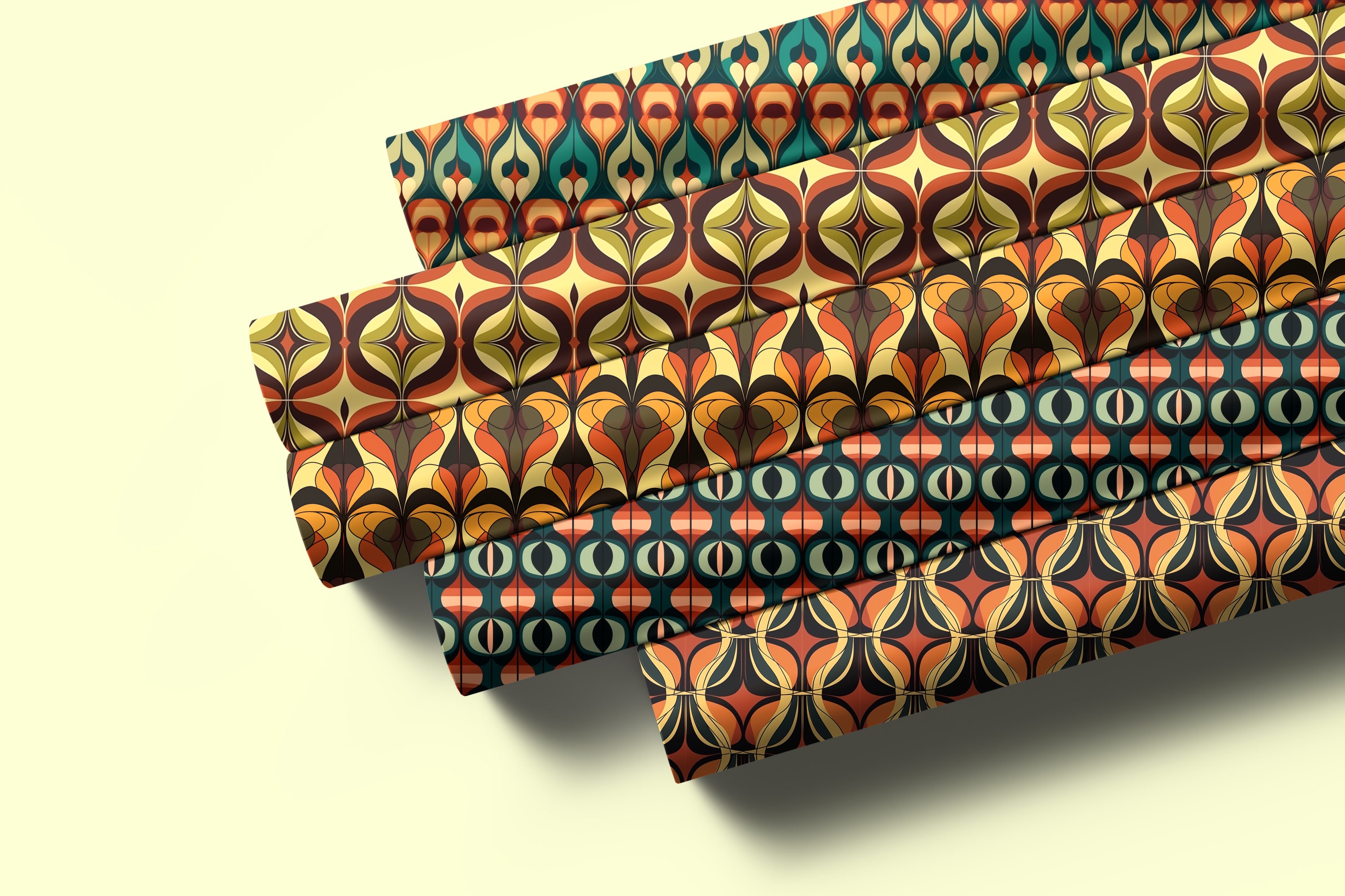 Retro 70s Patterns Seamless Digital Paper Pack Scrapbooking Digital Background Pod Amazon Kdp
