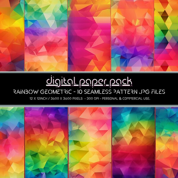 Rainbow Geometric - Etsy