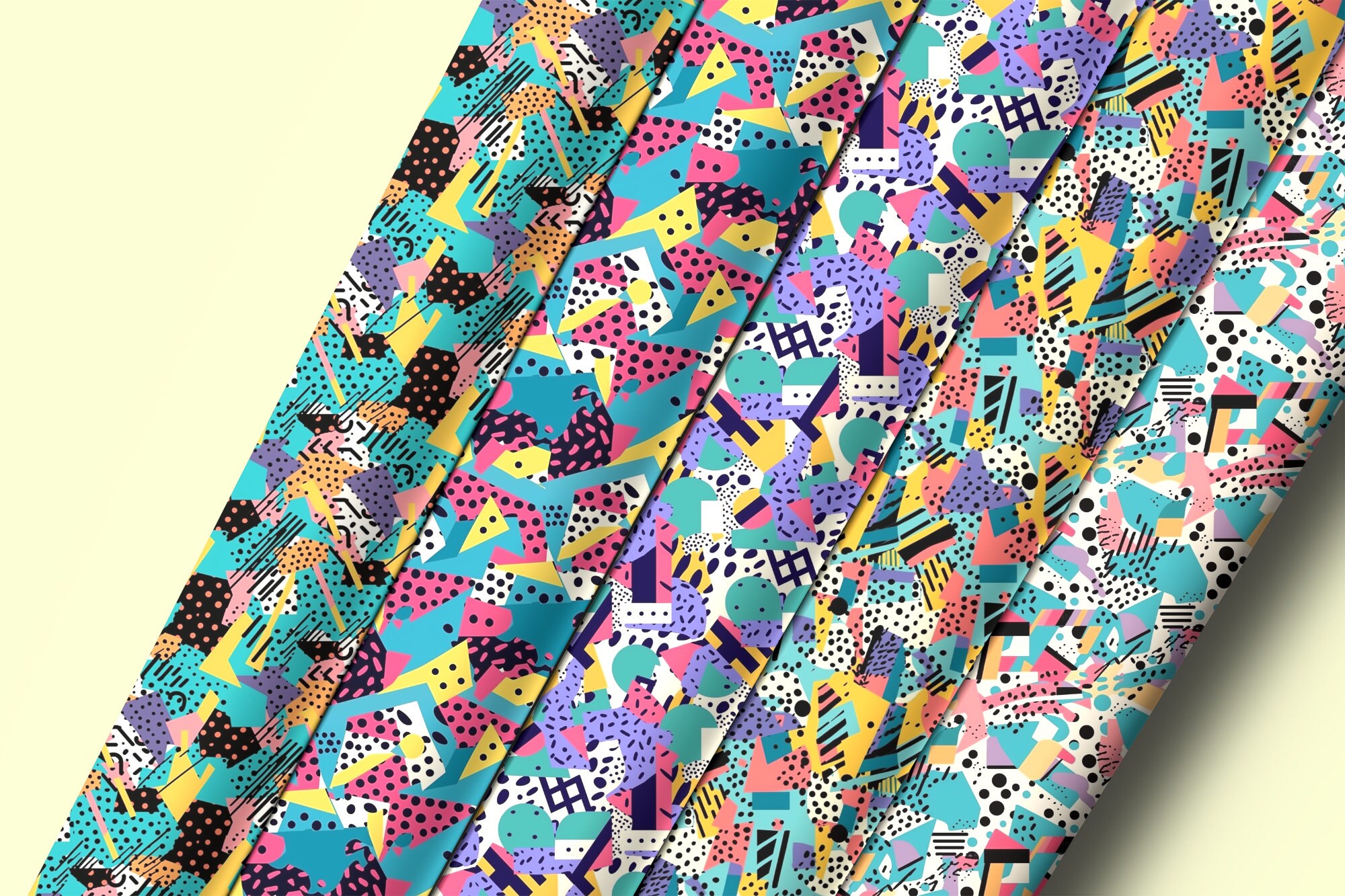 90s Cool Memphis Patterns - Seamless Digital Paper Pack - Scrapbooking ...