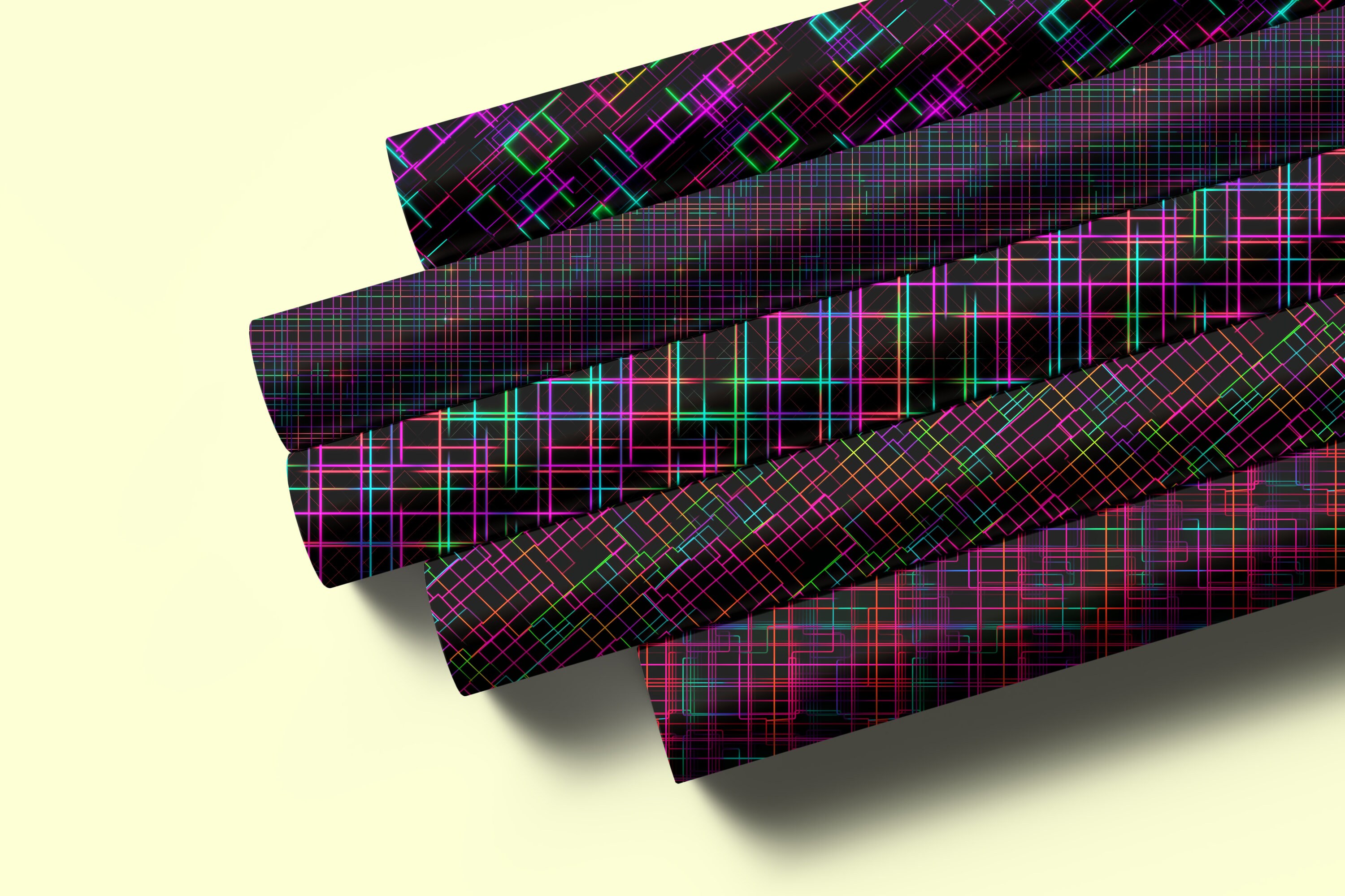 Neon Grid Patterns - Seamless Digital Paper Pack - Scrapbooking ...