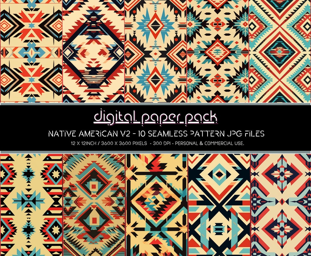 Native American V2 Patterns - Seamless Digital Paper Pack ...
