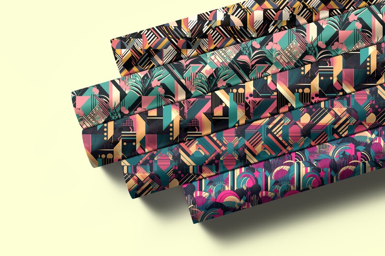 80s Deco Patterns Seamless Digital Paper Pack Scrapbooking Digital Background Pod Amazon Kdp 