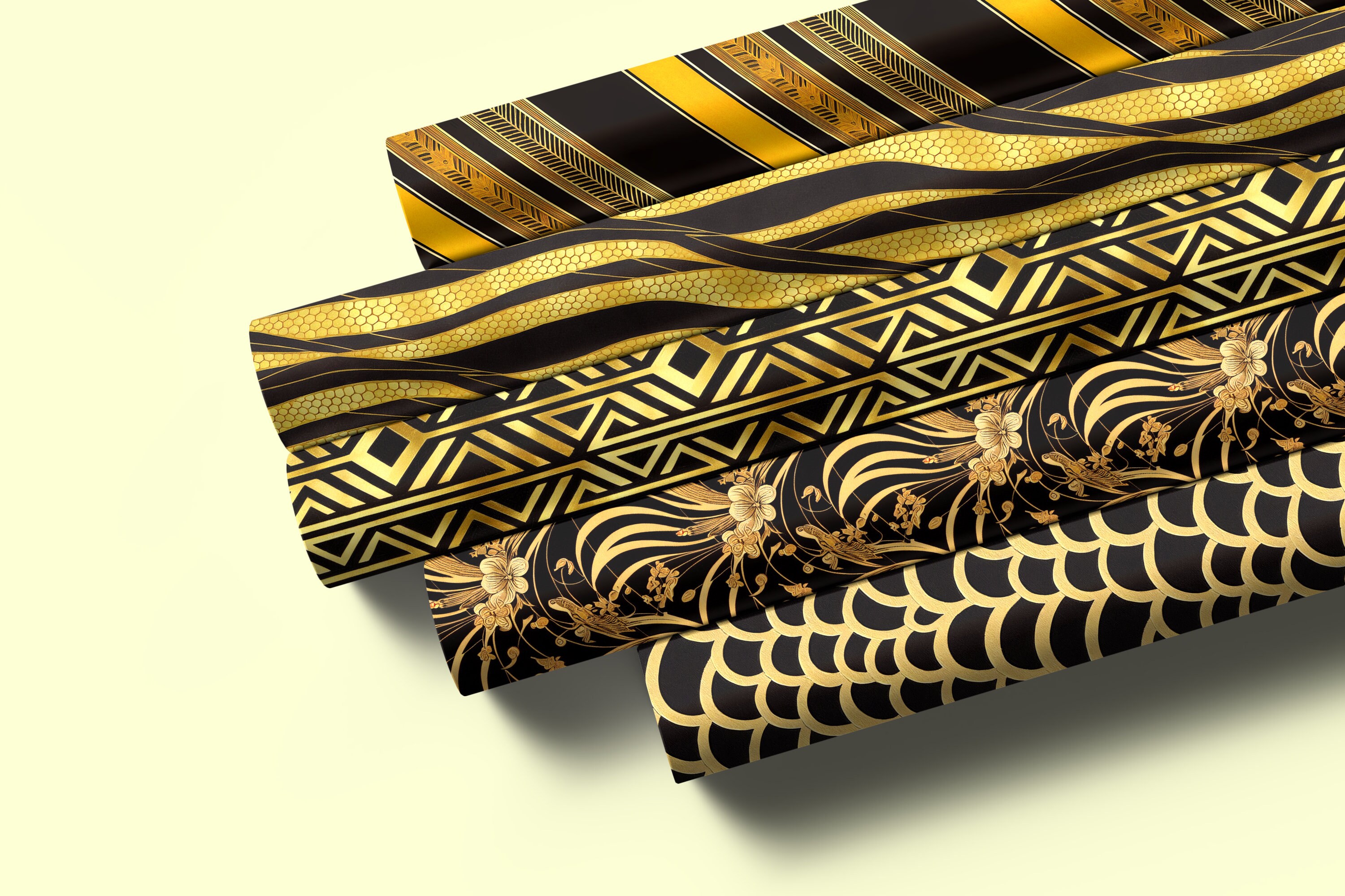 Black & Gold Patterns - Seamless Digital Paper Pack - Scrapbooking ...