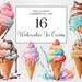 Watercolor Ice Cream Clipart, Colorful Scoop Ice Cream Png Clipart, Ice ...