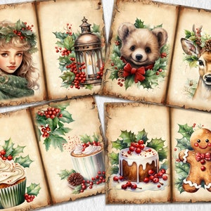Christmas Junk Journal Kit, Vintage Merry Christmas Junk Journal Pages ...