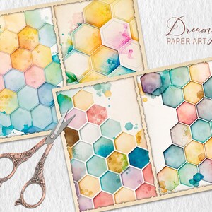 Rainbow Honeycomb Junk Journal Printable Page, Honeycomb Junk Journal ...