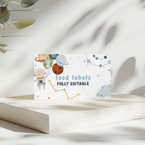 Space Place Cards Template, Outer Space Food Labels, Galaxy First ...