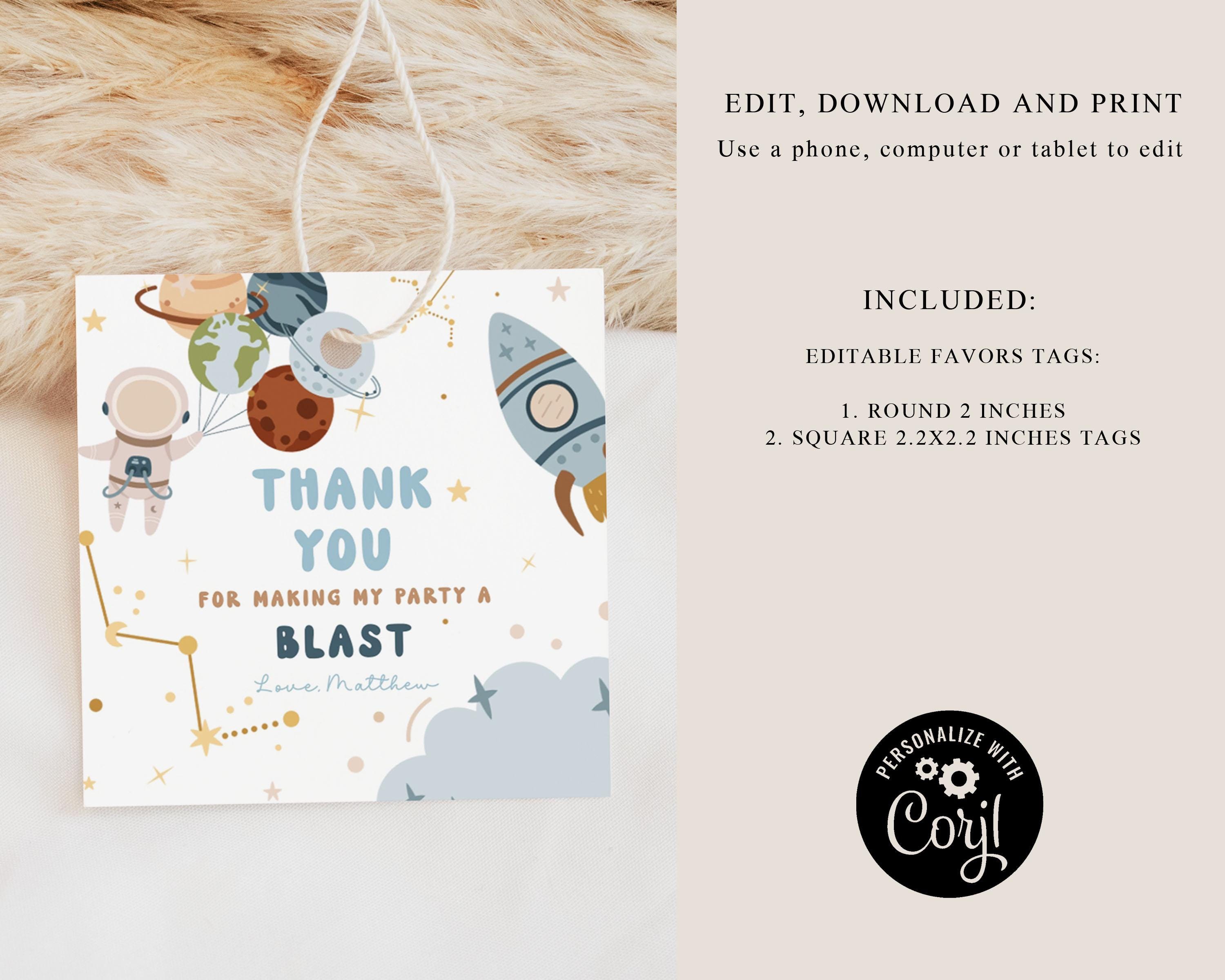 Space Birthday Favor Tags: First Trip Around the Sun (printable ...