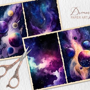 Galaxy Junk Journal Kit, Space Journal Pages, Cosmos Junk Journal ...