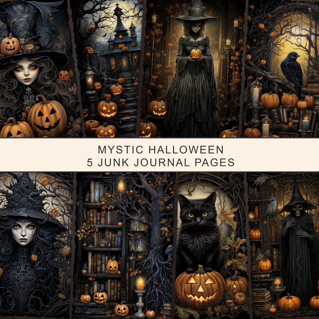 Mystic Halloween Junk Journal Kit, Witchcraft Junk Journal Pages ...