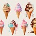 Watercolor Ice Cream Clipart, Colorful Scoop Ice Cream Png Clipart, Ice ...