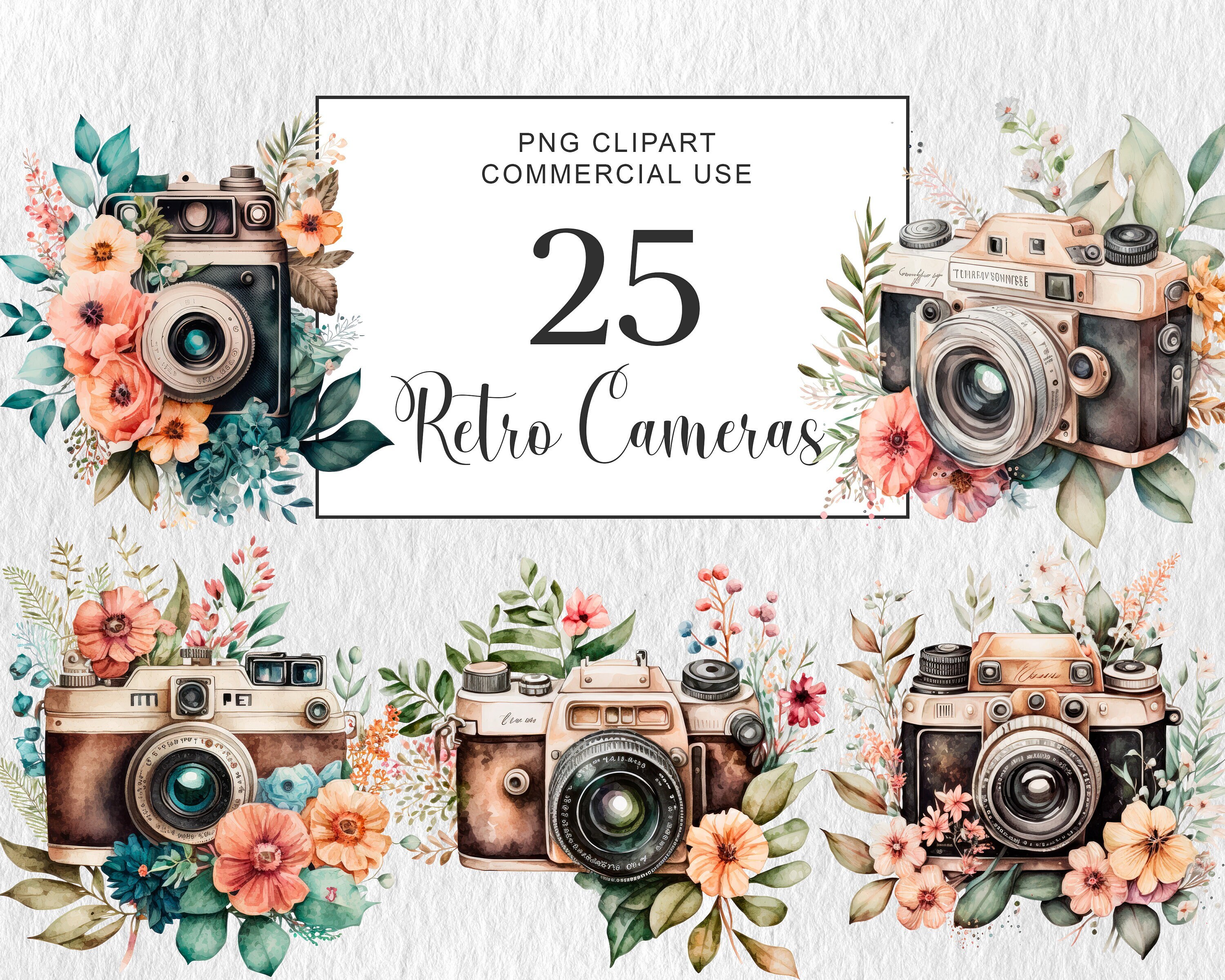 Pink Vintage Camera Clip Art