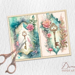 Fantasy Keys Junk Journal Kit Padlock and Keys Journal Pages, Junk ...