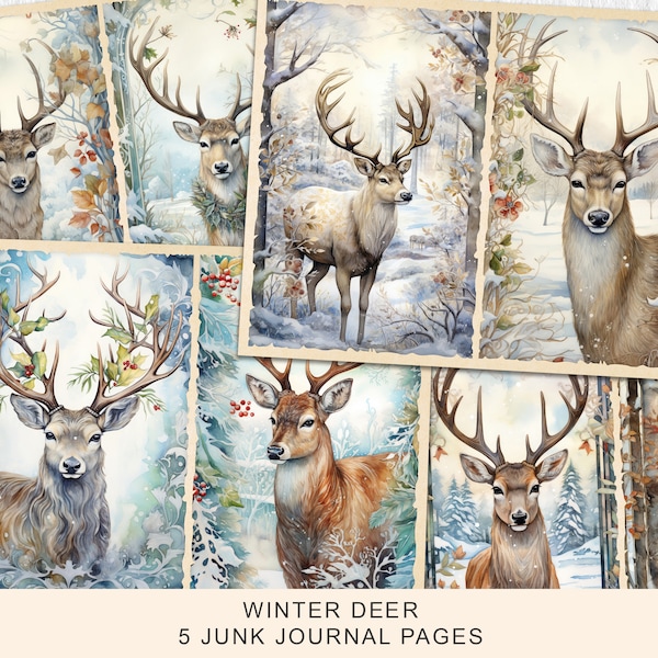 Deer Collage Sheet - Etsy
