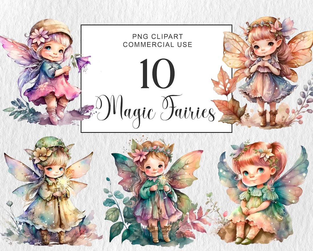 Little Magic Fairy Clipart Watercolor Cute Fairy Clipart, Fairy Png ...