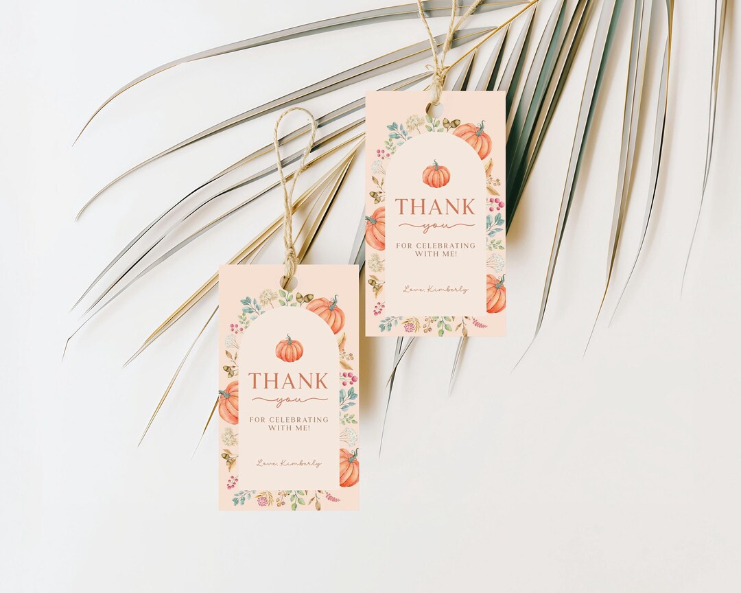 Our Little Pumpkin Thank You Tags, Pumpkin Favor Tags, First Birthday ...