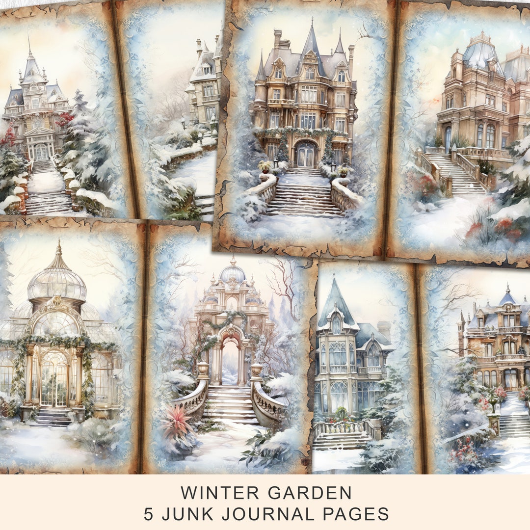 Winter Junk Journal Printable Pages, Winter Garden Junk Journal Kit ...