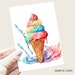 Watercolor Ice Cream Clipart, Colorful Scoop Ice Cream Png Clipart, Ice ...