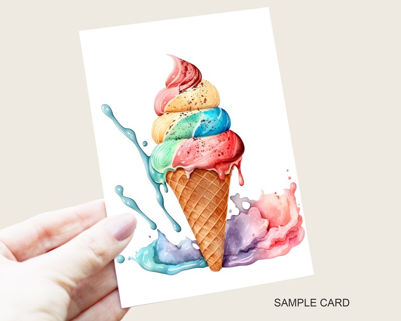 Watercolor Ice Cream Clipart, Colorful Scoop Ice Cream Png Clipart, Ice ...