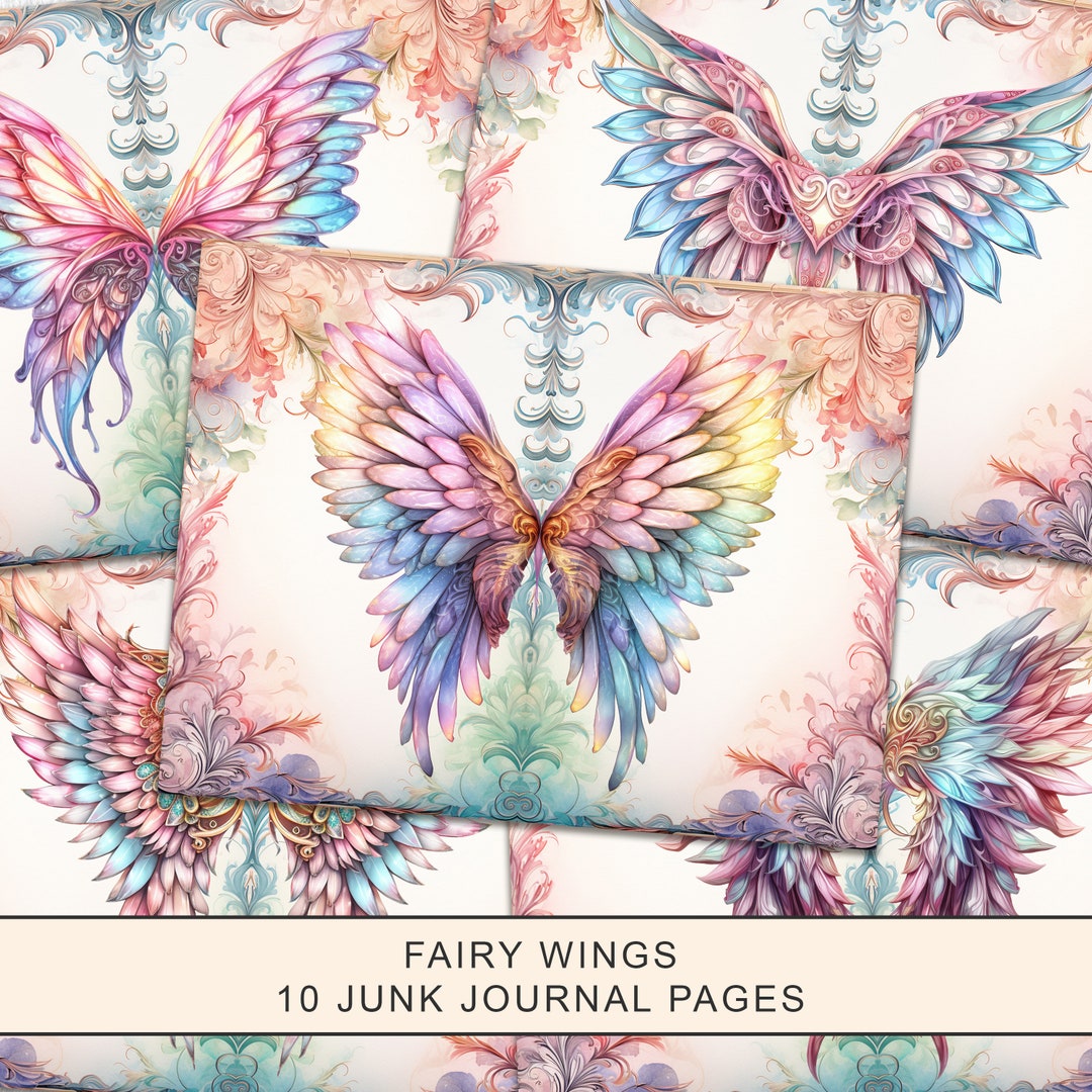 Wings Junk Journal Printable Pages, Fairy Wings Junk Journal Kit ...