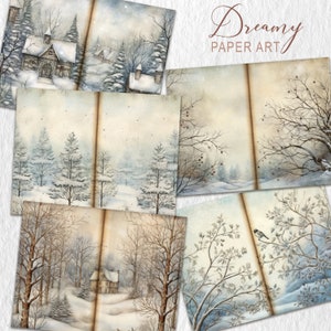 Winter Junk Journal Printable Pages, Snowy Winter Junk Journal Kit ...