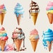 Watercolor Ice Cream Clipart, Colorful Scoop Ice Cream Png Clipart, Ice ...