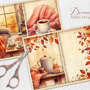 Cozy Autumn Junk Journal Kit, Fall Junk Journal Pages, Autumn Scene ...
