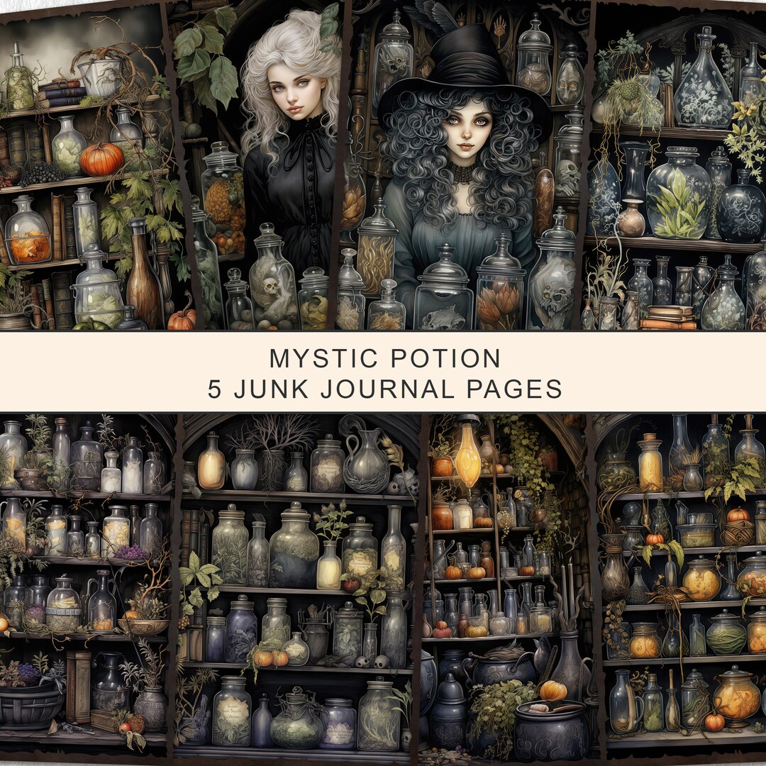 Mystic Potion Junk Journal Kit, Alchemy Junk Journal Pages, Witch Junk ...