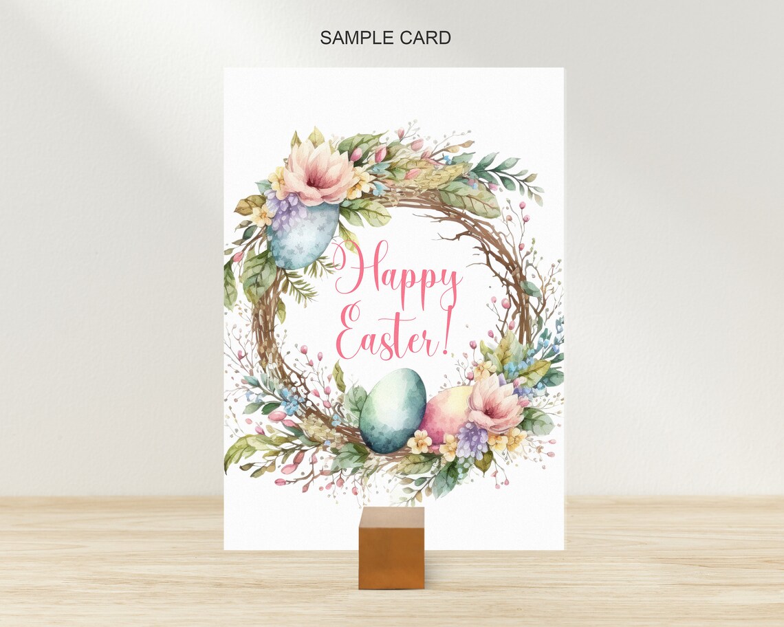 Easter Wreath Clipart PNG Watercolor Wreath Clipart, Spring Flower and ...