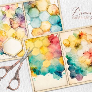 Rainbow Honeycomb Junk Journal Printable Page, Honeycomb Junk Journal ...