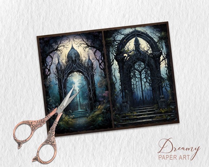 Gothic Gate Junk Journal Kit: Printable Collage Pages (digital Download ...