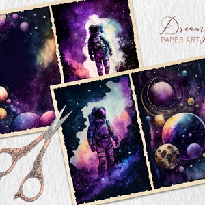 Galaxy Junk Journal Kit, Space Journal Pages, Cosmos Junk Journal ...