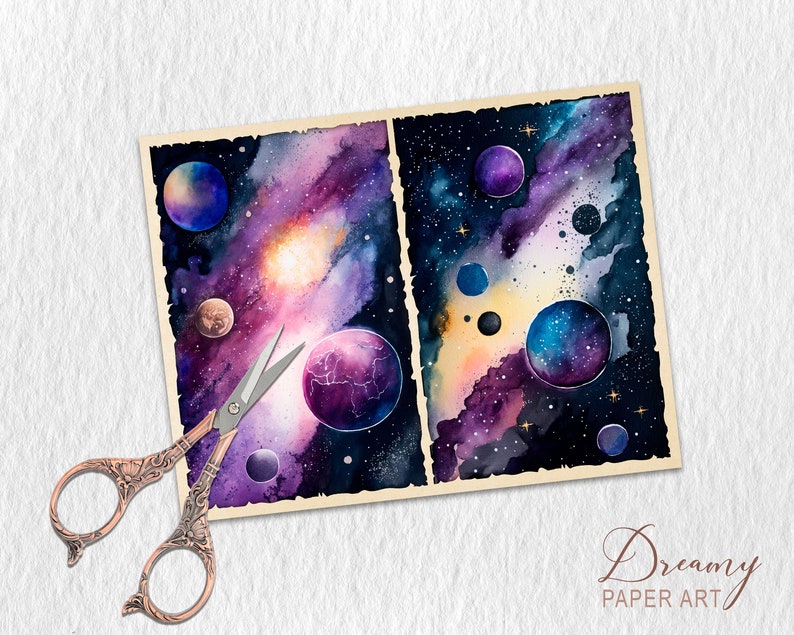 Galaxy Junk Journal Kit, Space Journal Pages, Cosmos Junk Journal ...
