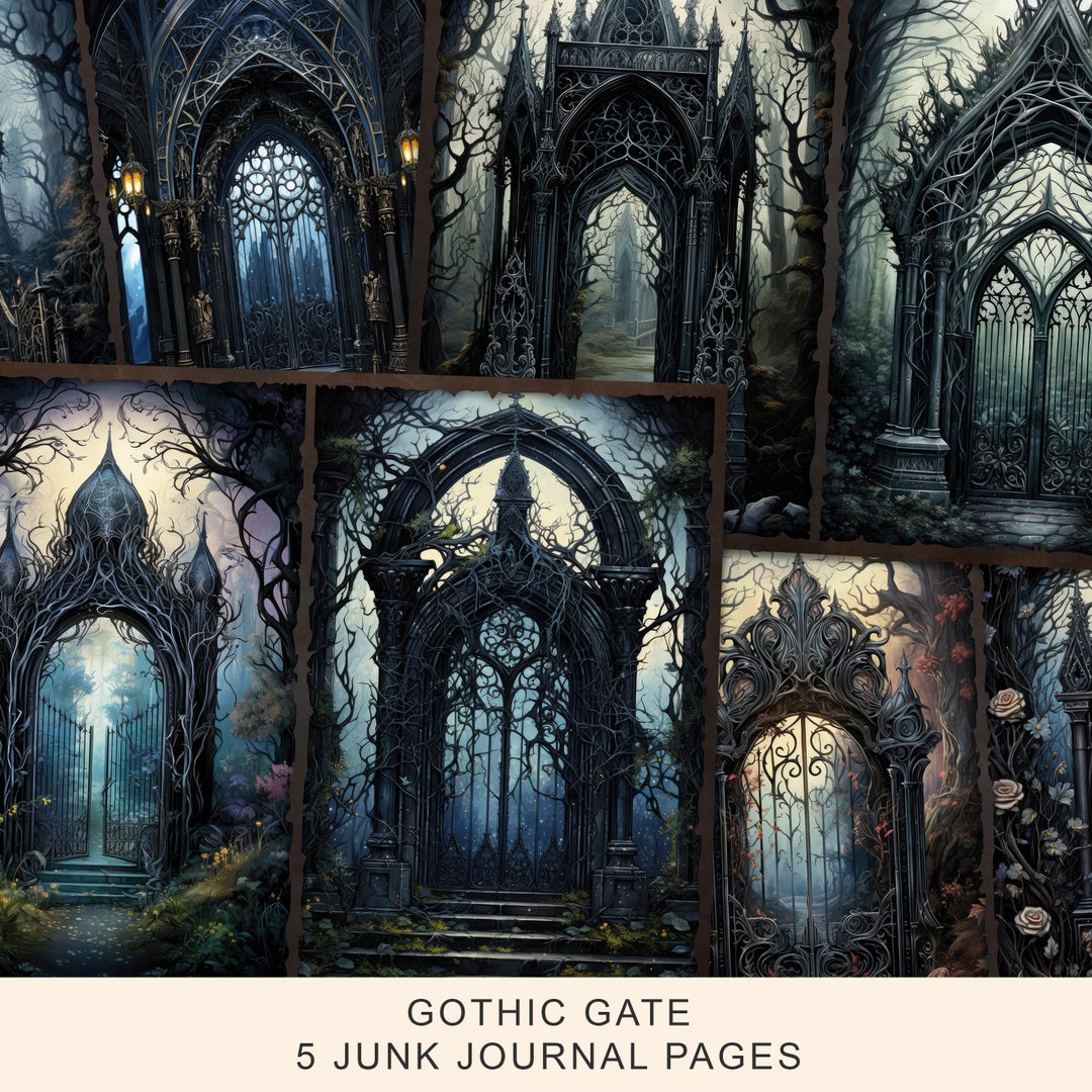 Gothic Gate Junk Journal Kit, Mystic Gate Junk Journal Pages, Gothic ...