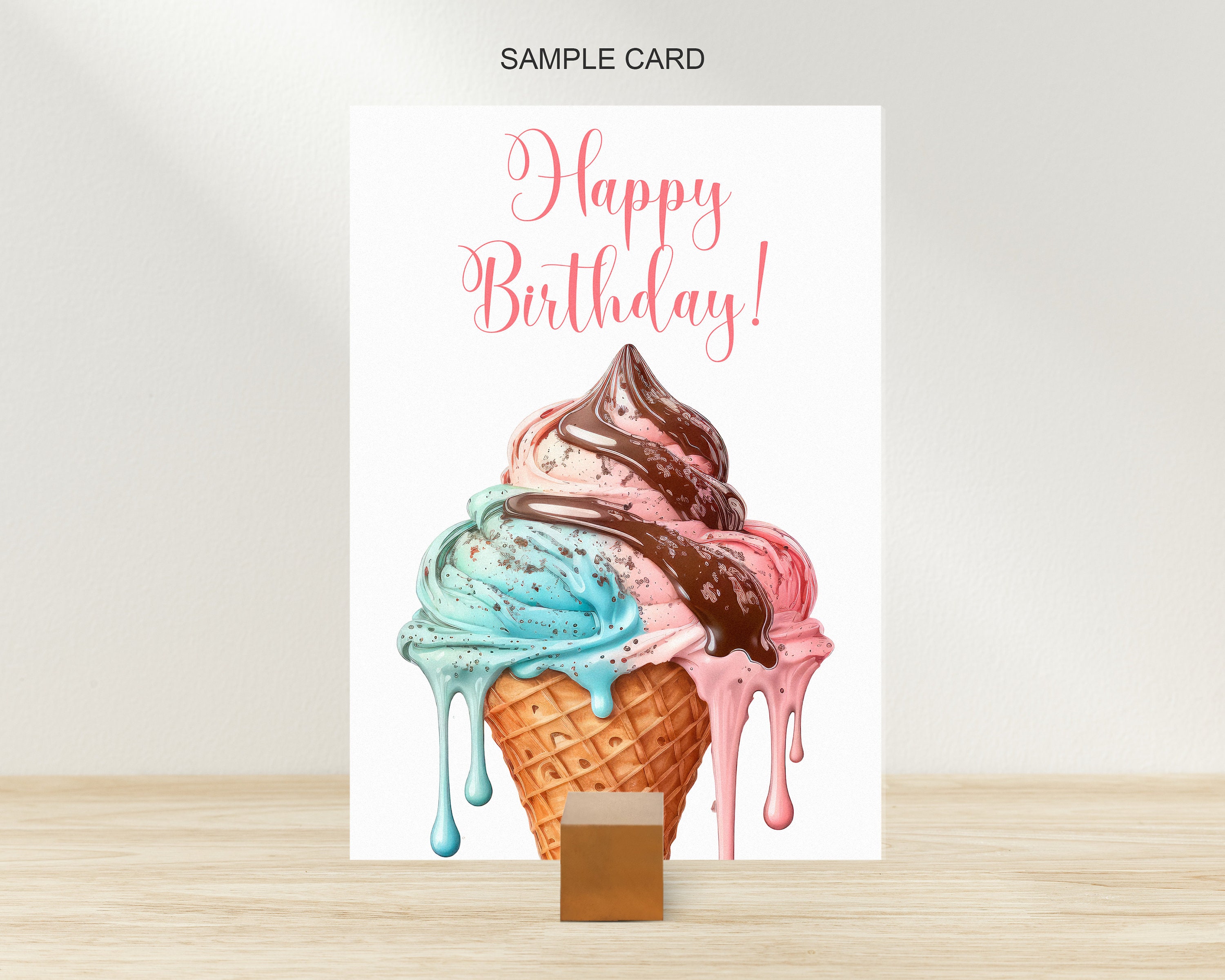 Watercolor Ice Cream Clipart Colorful Scoop Ice Cream Png - Etsy