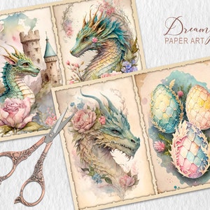Fantasy Dragon Junk Journal Kit Fantasy Journal Pages, Dragon Eggs Junk ...