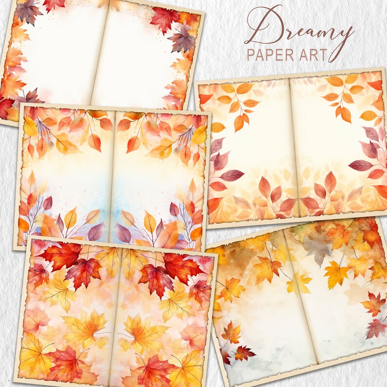 Autumn Junk Journal Kit: Fall Scene Printable Paper (digital Collage ...